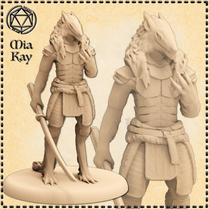 3D Printable Wolf Samurai by M3DM