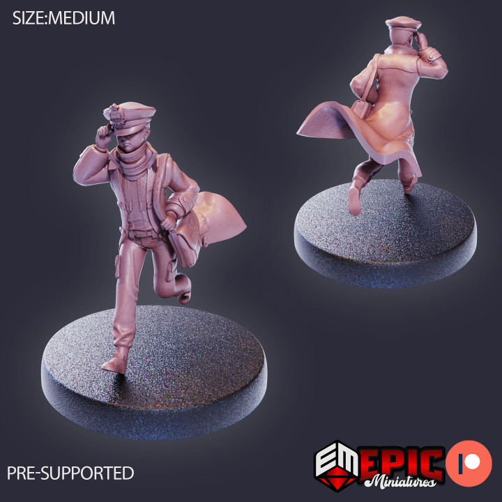 3D Printable Mailboy Running / Male Human Postman / Steampunk Tech ...