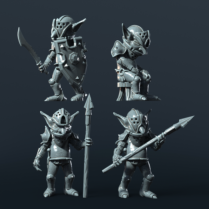 3D Printable Goblin Guards (4 variants) by Moonshine Miniatures