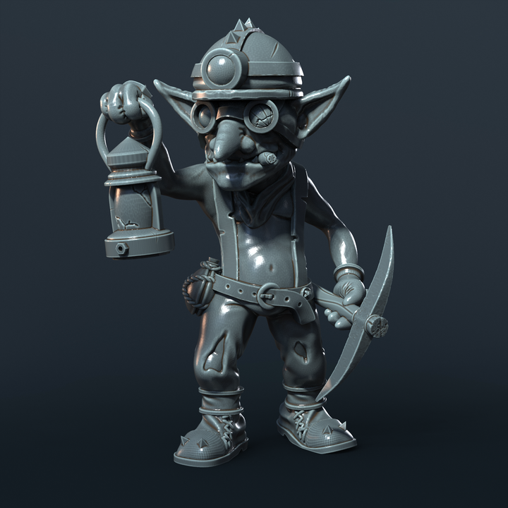 3D Printable Goblin Miner by Moonshine Miniatures