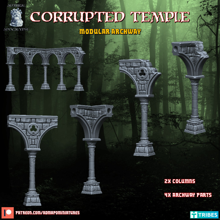3D Printable Corrupted Temple Props (pre-supported) by Admiral Apocalypse