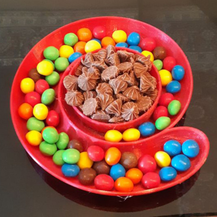 3D Printable Spiral Dipping Platter by Jacob Philpott