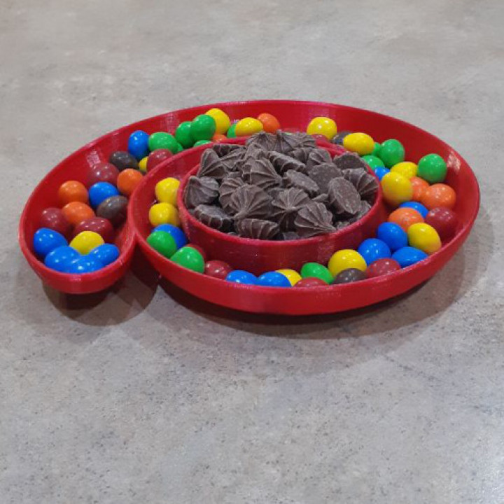 3D Printable Spiral Dipping Platter by Jacob Philpott