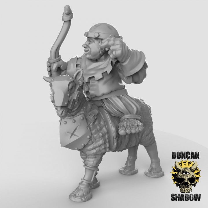 3D Printable Halfling Archer Cavalry (pre supported) by Duncan Shadow
