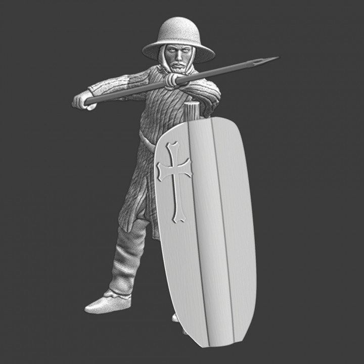 3D Printable Medieval spearman - Schiltron infantry by Northern ...