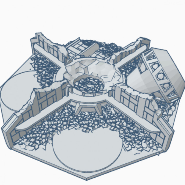 3D Printable Destroyed Mech Lance Hangar MilD014 by Wargame Forge