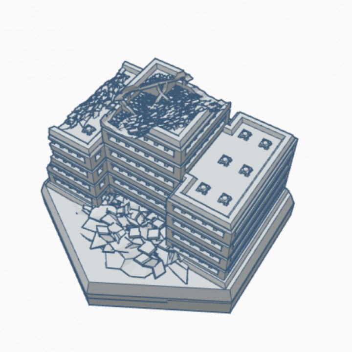 3D Printable Ruined Military Command HQ Hex Map Scale HMSMilR007 by ...