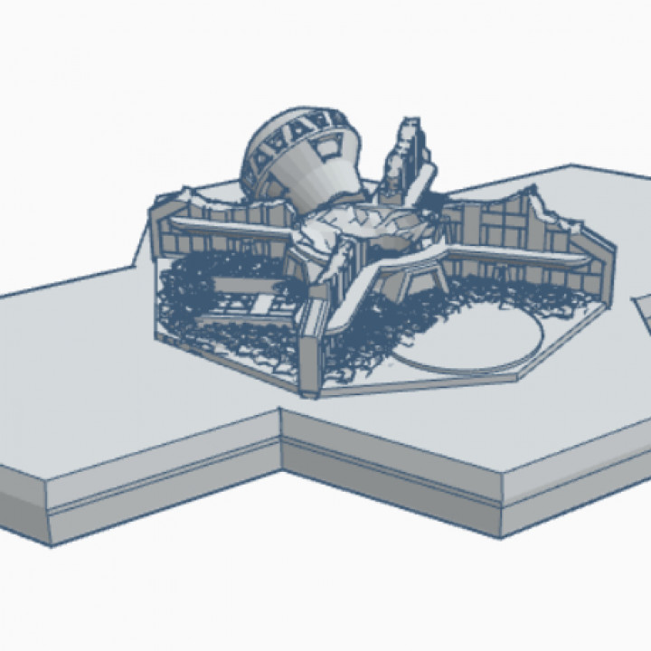3D Printable Destroyed Mech Lance Hangar Hex Map Scale HMSMilD014 by ...