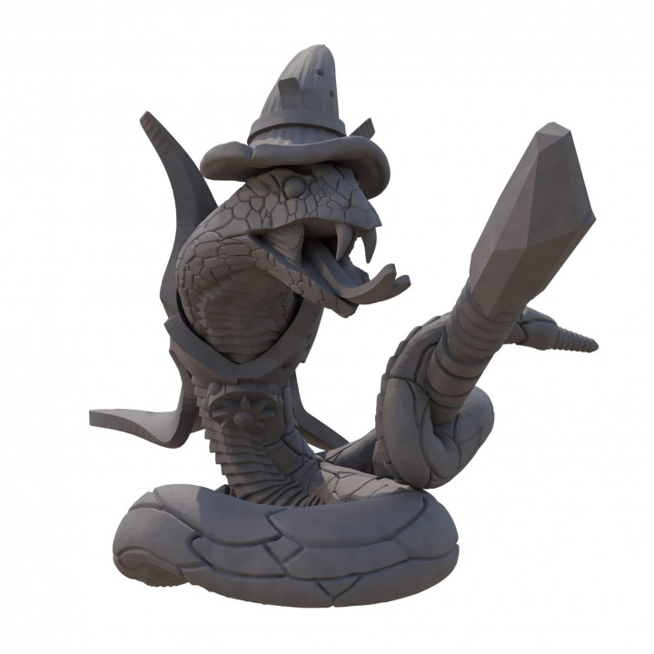 3D Printable Basil The Aspiring Sorcerer Snake Wizard Familiar by Lex ...