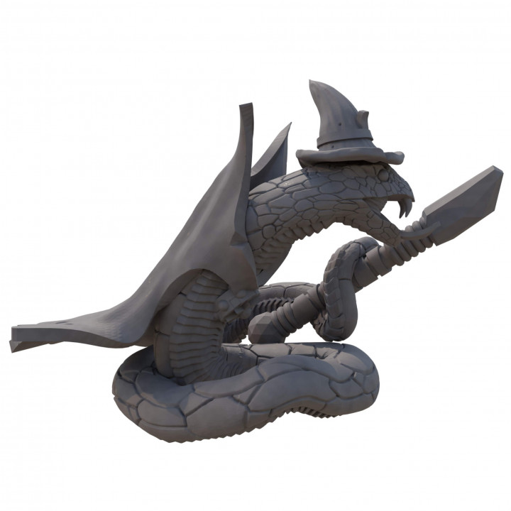 3D Printable Basil The Aspiring Sorcerer Snake Wizard Familiar by Lex ...