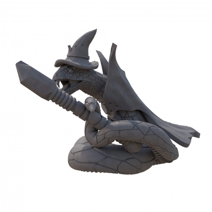 3D Printable Basil The Aspiring Sorcerer Snake Wizard Familiar by Lex ...