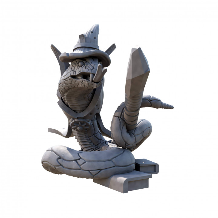 3D Printable Basil The Aspiring Sorcerer Snake Wizard Familiar by Lex ...