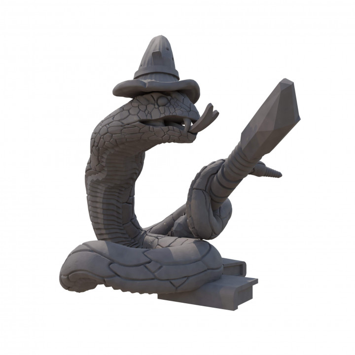 3D Printable Basil The Aspiring Sorcerer Snake Wizard Familiar by Lex ...