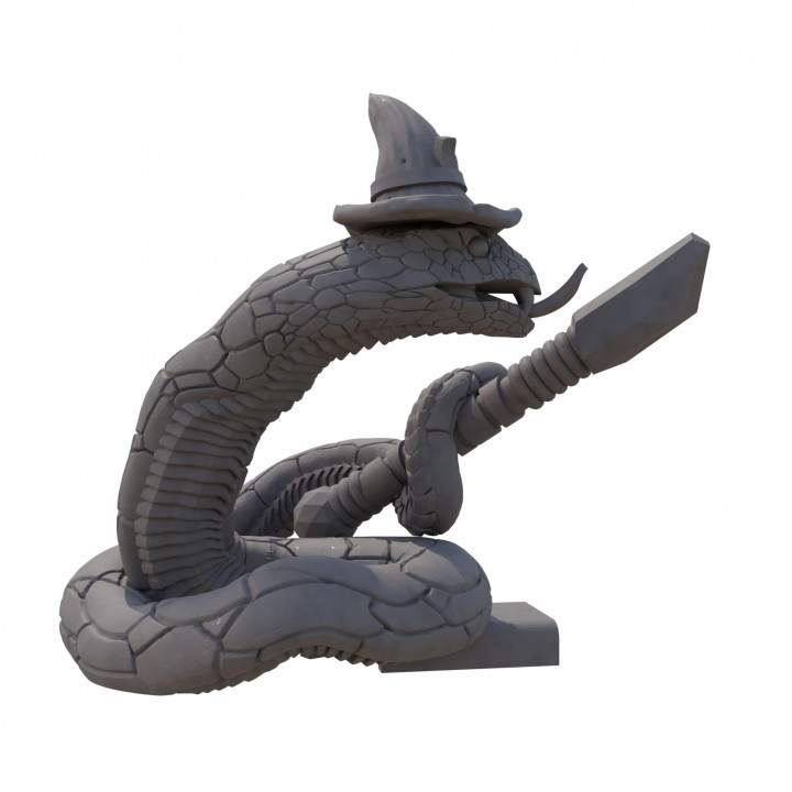 3D Printable Basil The Aspiring Sorcerer Snake Wizard Familiar by Lex ...