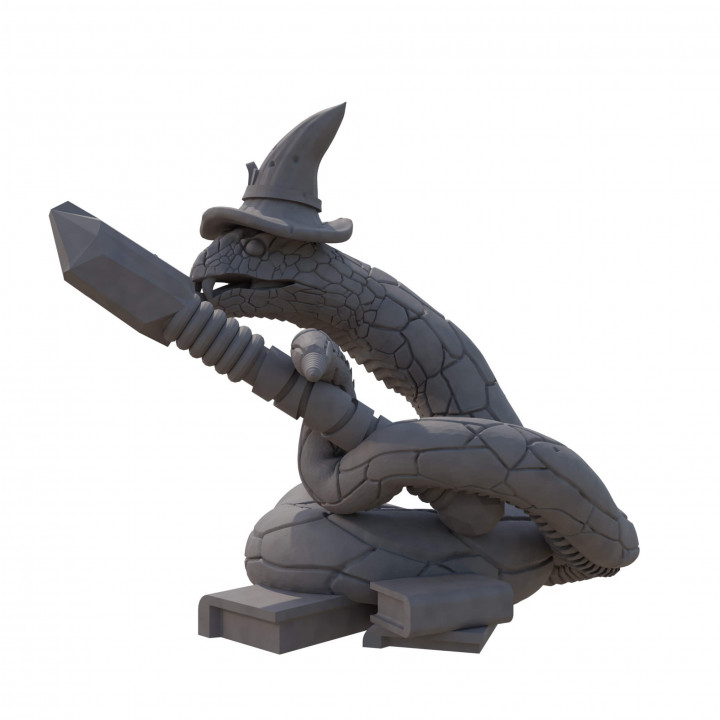 3D Printable Basil The Aspiring Sorcerer Snake Wizard Familiar by Lex ...