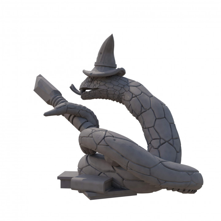 3D Printable Basil The Aspiring Sorcerer Snake Wizard Familiar by Lex ...