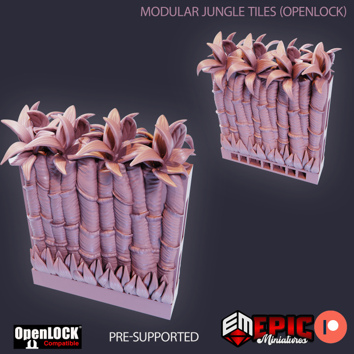 3D Printable Modular Jungle Tiles / Forest Dungeon Items / Bush Wood ...