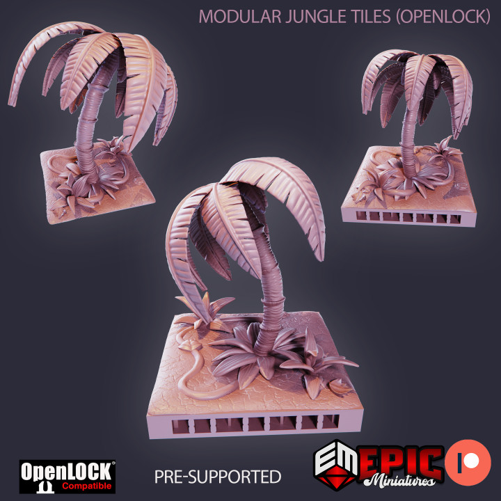 3D Printable Modular Jungle Tiles / Forest Dungeon Items / Bush Wood ...