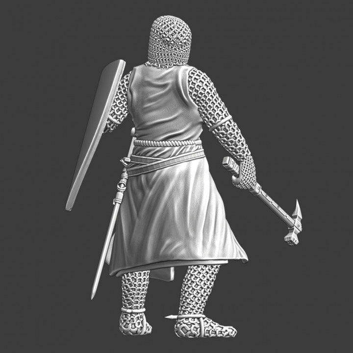 3D Printable Medieval knight with Warhammer by Northern Crusades Miniatures