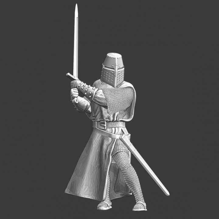 3D Printable Medieval knight fighting with two-hand sword by Northern ...