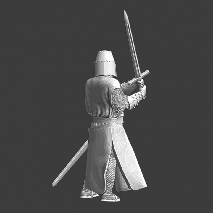 3D Printable Medieval knight fighting with two-hand sword by Northern ...