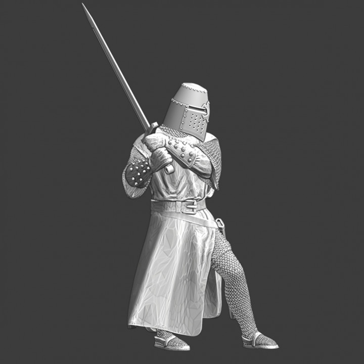 3D Printable Medieval knight fighting with two-hand sword by Northern ...