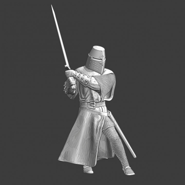 3D Printable Medieval knight fighting with two-hand sword by Northern ...