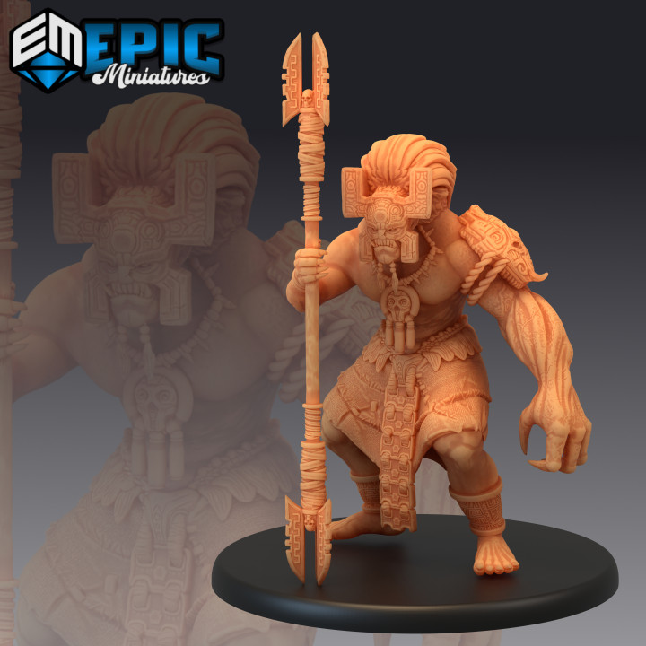 3D Printable Giant Temple Guard Set / Aztec Warrior / Woodland Shrine ...