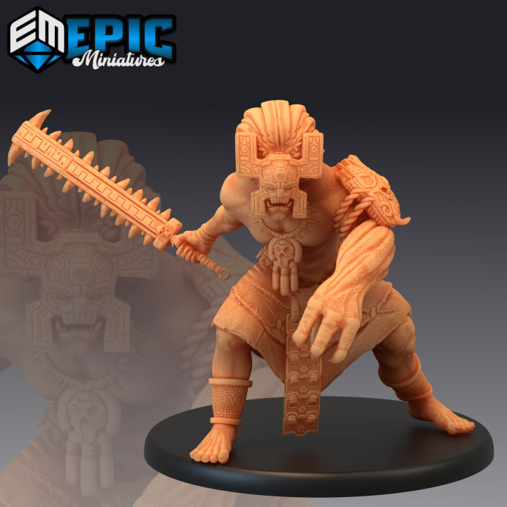 3D Printable Giant Temple Guard Set / Aztec Warrior / Woodland Shrine ...