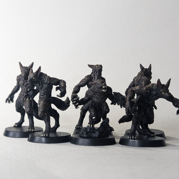 3D Print of werewolf 4 poses by MrVisterMinis