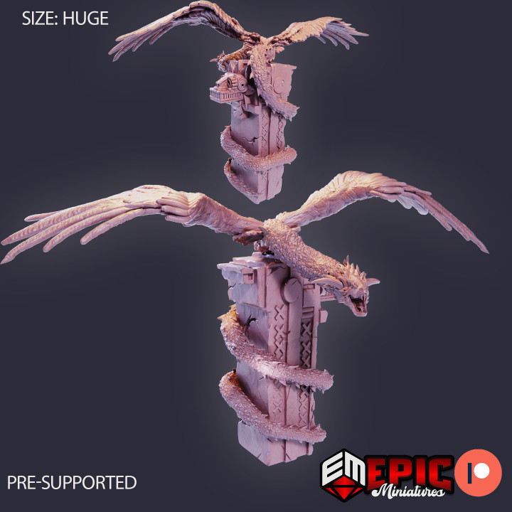 3D Printable Feathered Serpent / Exotic Jungle Deity / Legendary ...