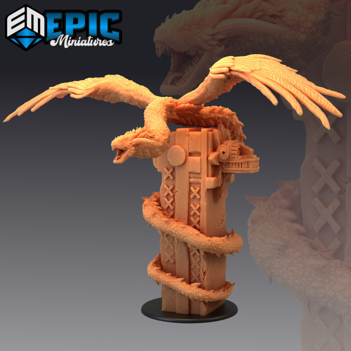 3D Printable Feathered Serpent / Exotic Jungle Deity / Legendary ...