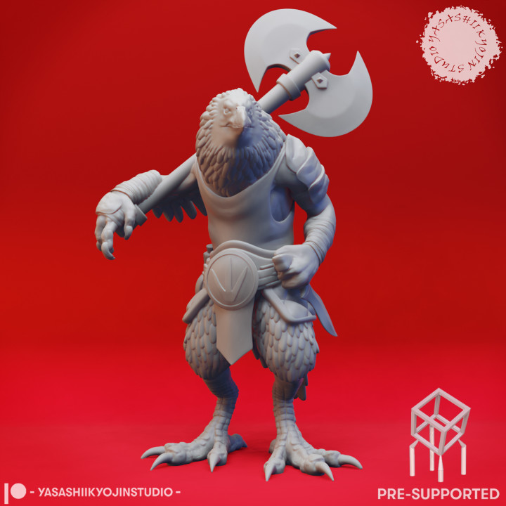 3D Printable Kenku Barbarian - Tabletop Miniature (Pre-Supported) by ...
