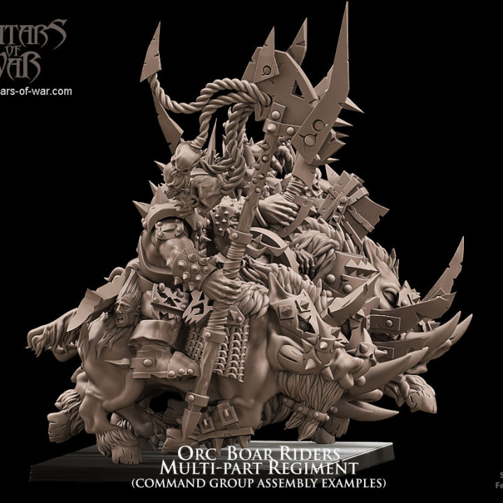 3D Printable Orc Boar riders multi-part regiment by Avatars of War