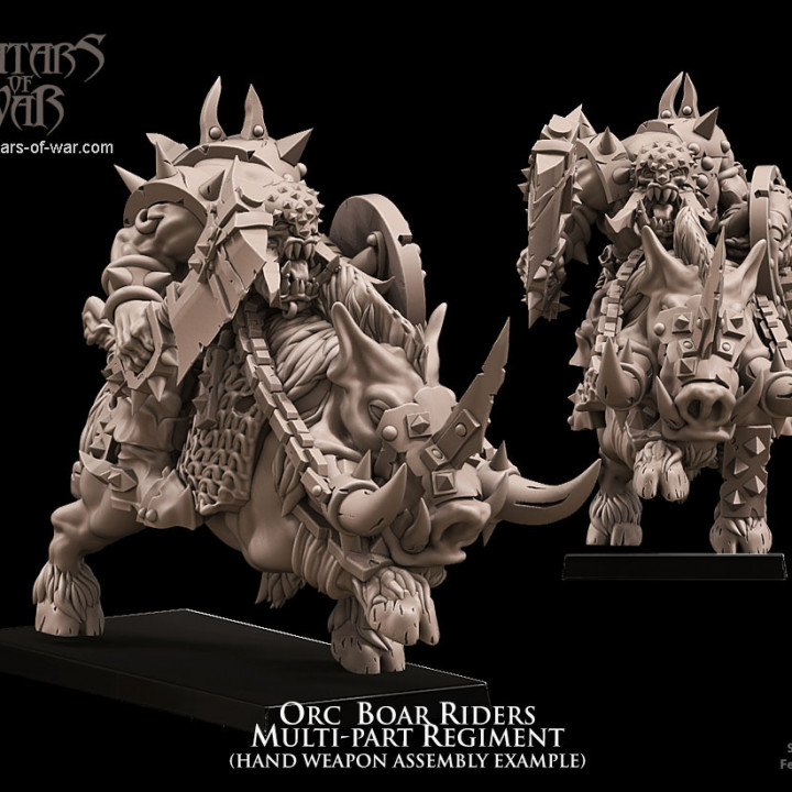 3D Printable Orc Boar riders multi-part regiment by Avatars of War