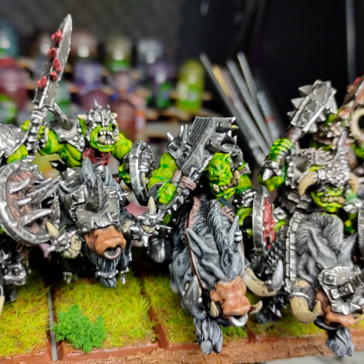 3D Print of Orc Boar Riders multi-part regiment by pumulegendario