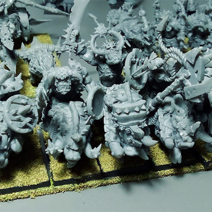 3D Print of Orc Boar Riders multi-part regiment by Gaelion