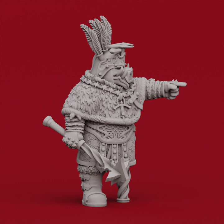 3D Printable Pig Orc Leader Of The Arrow by vector.miniatures