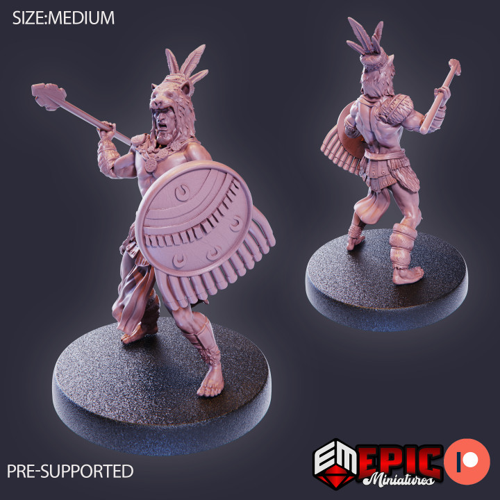 3D Printable Jaguar Warrior Spear & Shield / Aztec Fighter / Jungle ...