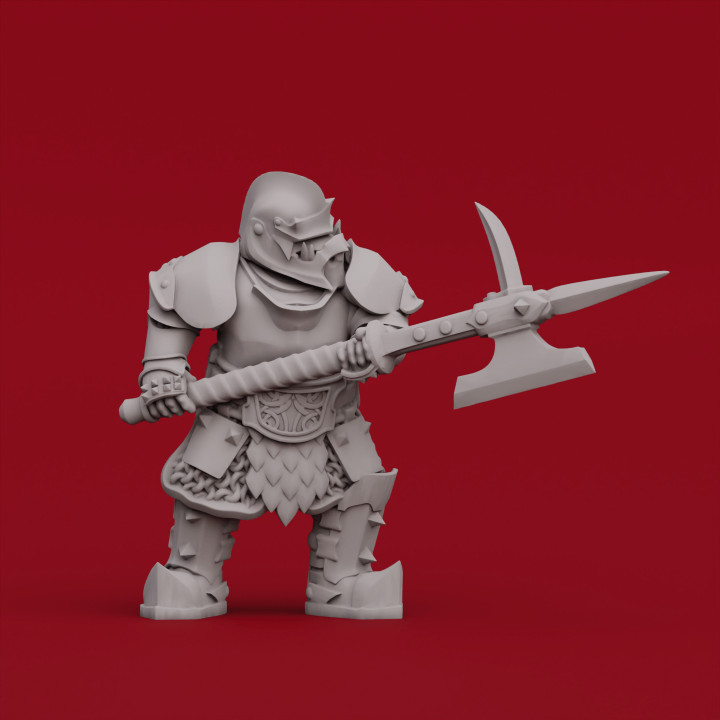 3D Printable Pig Orc Elite Guard by vector.miniatures