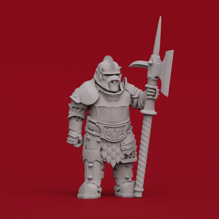 3D Printable Pig Orc Elite Guard by vector.miniatures