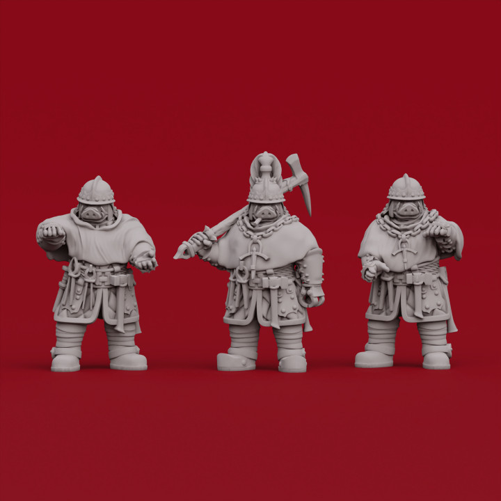 3D Printable Pig Orc Ballista and Crew by vector.miniatures