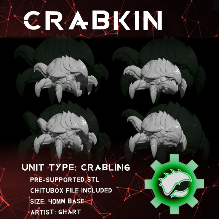 3D Printable CrabKin -- Crabling Swarm by Ghart