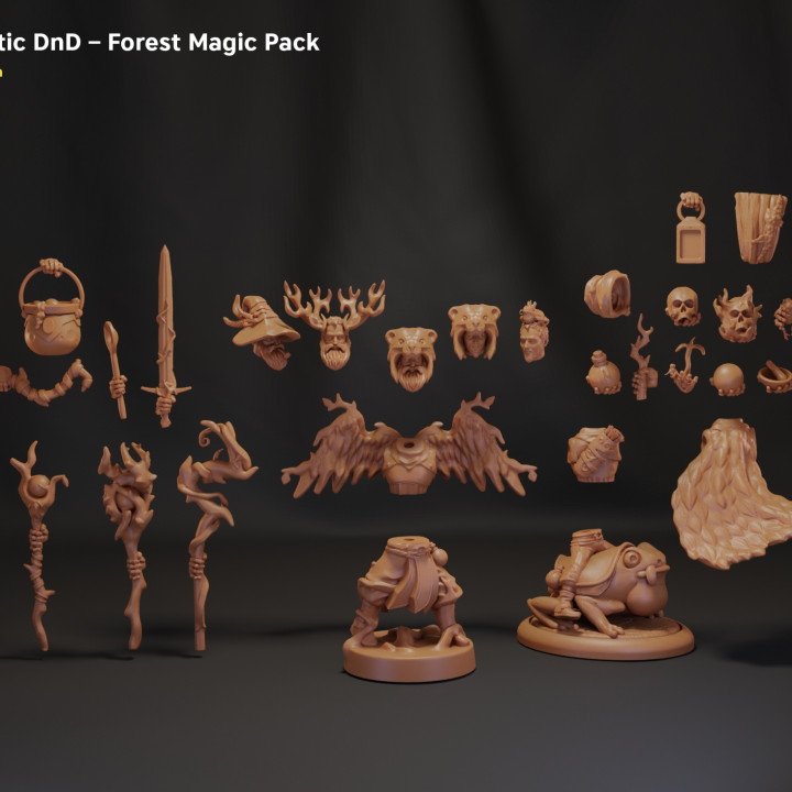 3D Printable Modular DnD - Forest Magic Pack (Magnetic accessories) by ...