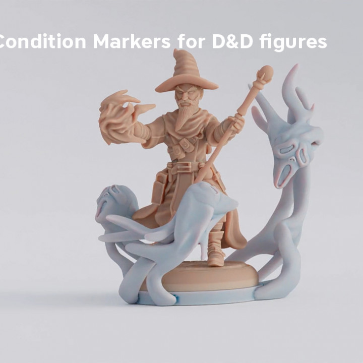3D Printable Practical Condition Markers for DnD figures by 3Demon
