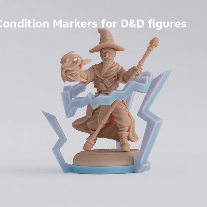 3D Printable Practical Condition Markers for DnD figures by 3Demon