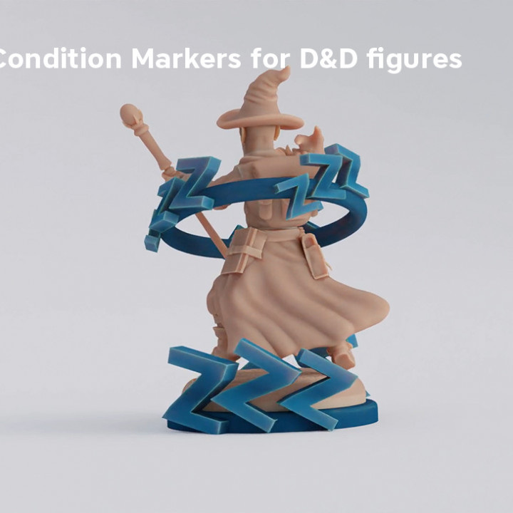 3D Printable Practical Condition Markers for DnD figures by 3Demon