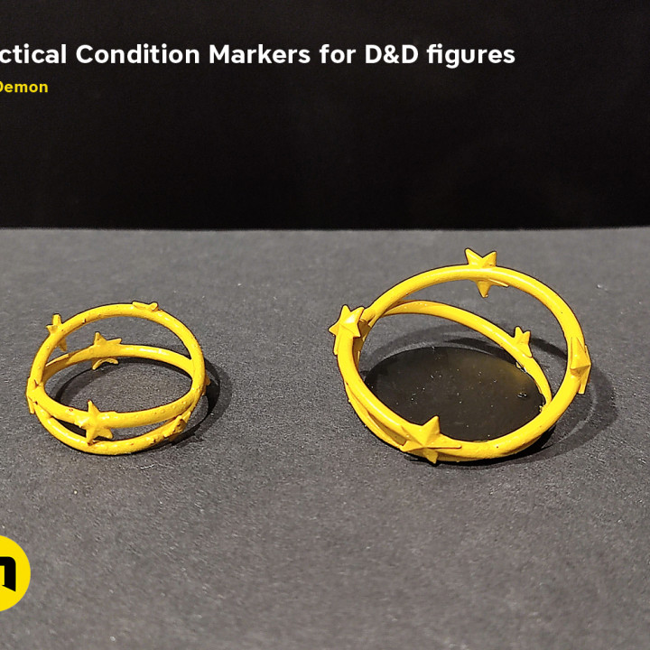 3D Printable Practical Condition Markers for DnD figures by 3Demon