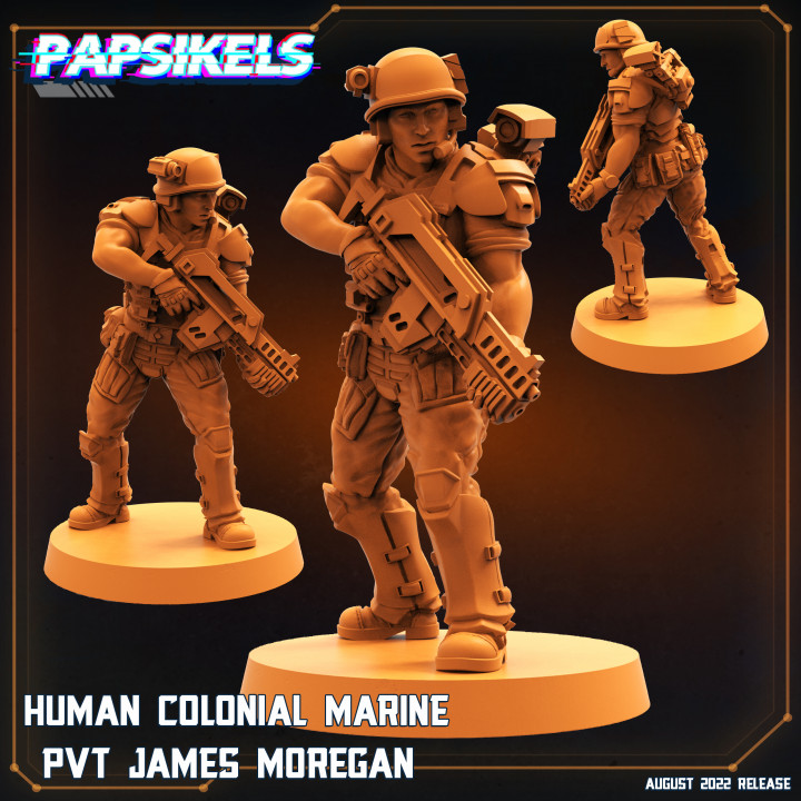 3D Printable HUMAN COLONIAL MARINE PVT JAMES MOREGAN by PAPSIKELS ...