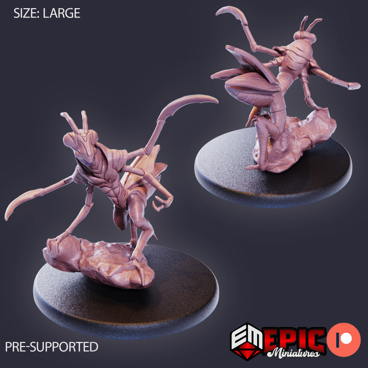 3D Printable Mantis Folk Hunting / Insectoid Warrior / Huge Jungle ...